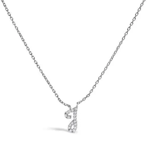 HAUS OF BRILLIANCE 10k Gold Diamond Accent Initial Pendant Necklace - White | J